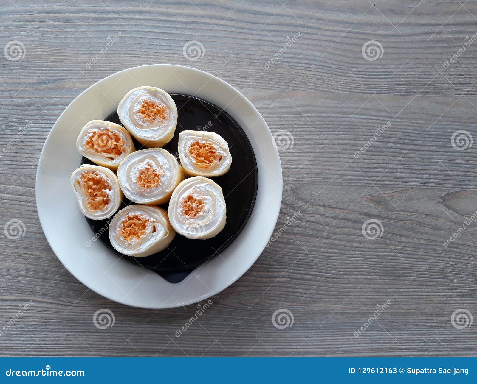 Rolled crepe cake stock image. Image of restaurant, asian - 129612163