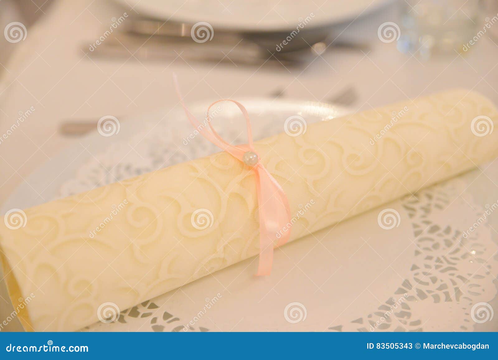 Rolled dinner menu stock image. Image of reception, plate - 83505343