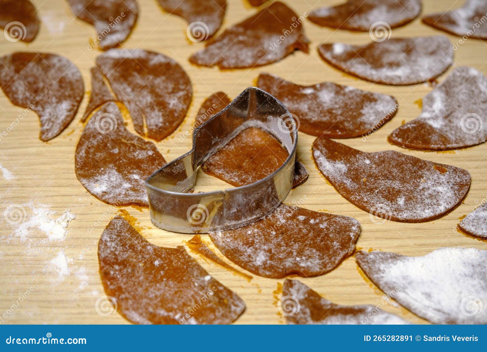 Rolled Dough for Making Cookies Cut into Molds. Stock Image - Image of ...