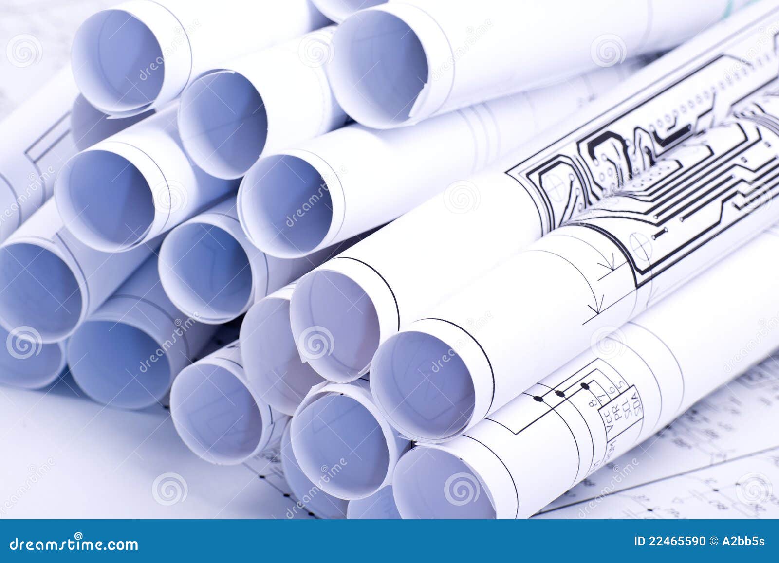 Rolled drawing stock photo. Image of industry, planning - 22465590