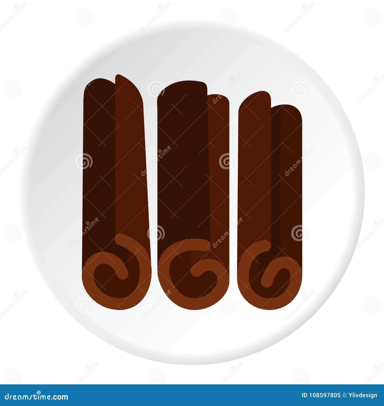Rolled Dry Cinnamon Icon Circle Stock Vector - Illustration of ...