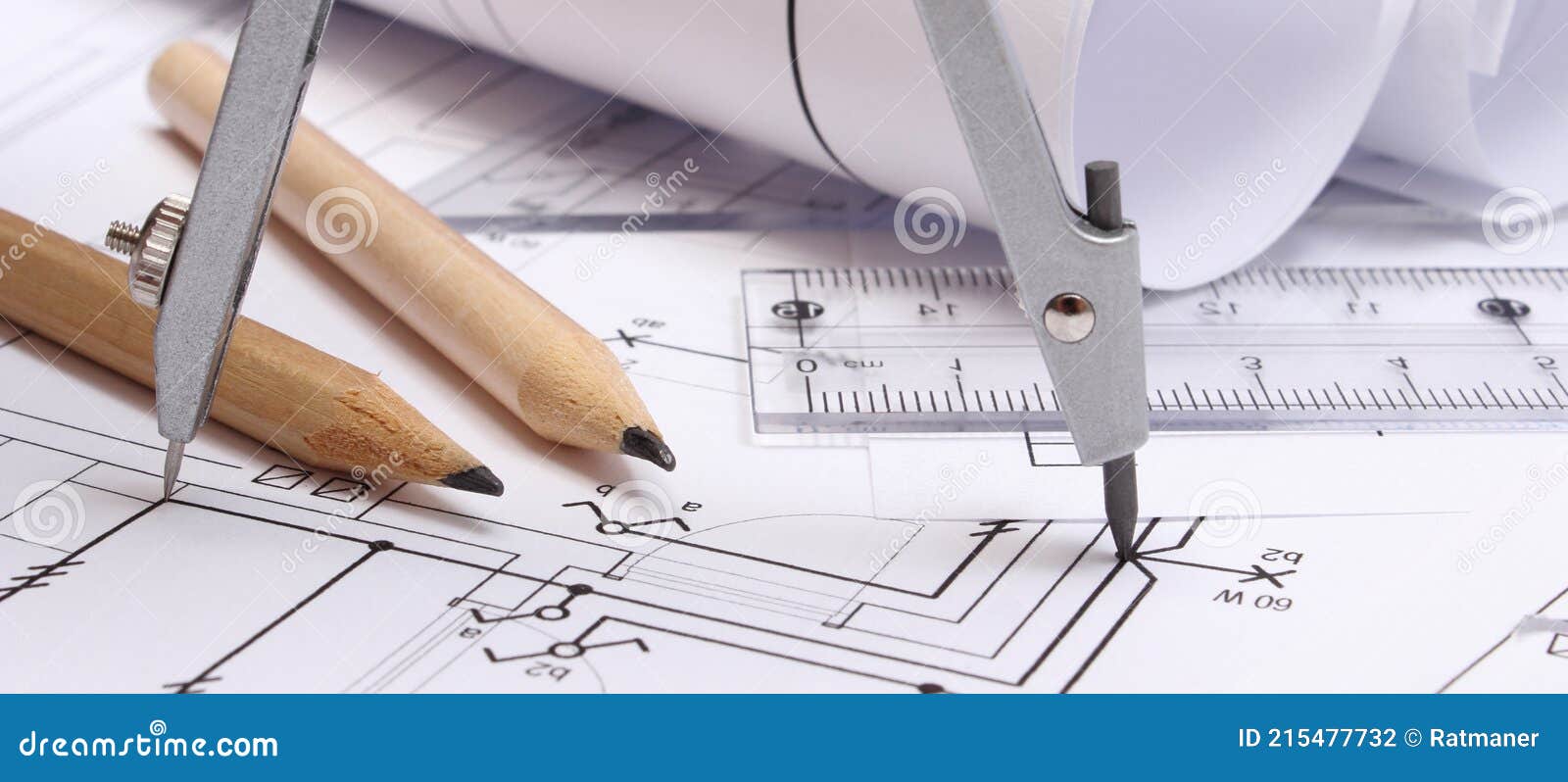 Rolled Electrical Diagrams and Accessories for Drawing. Engineer Jobs ...