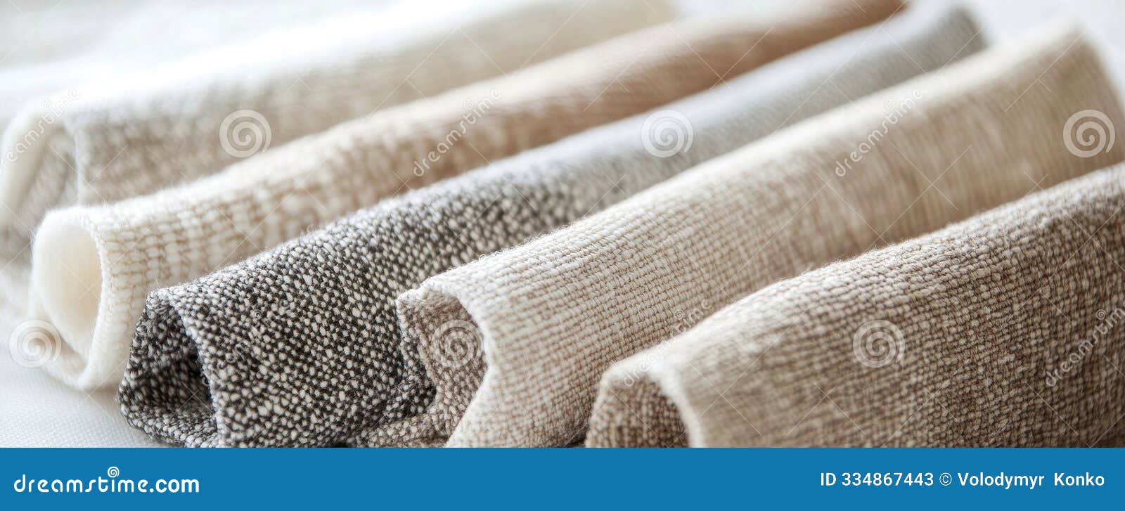 Rolled Fabric Swatches in Neutral Tones, Textile Design Concept Stock ...