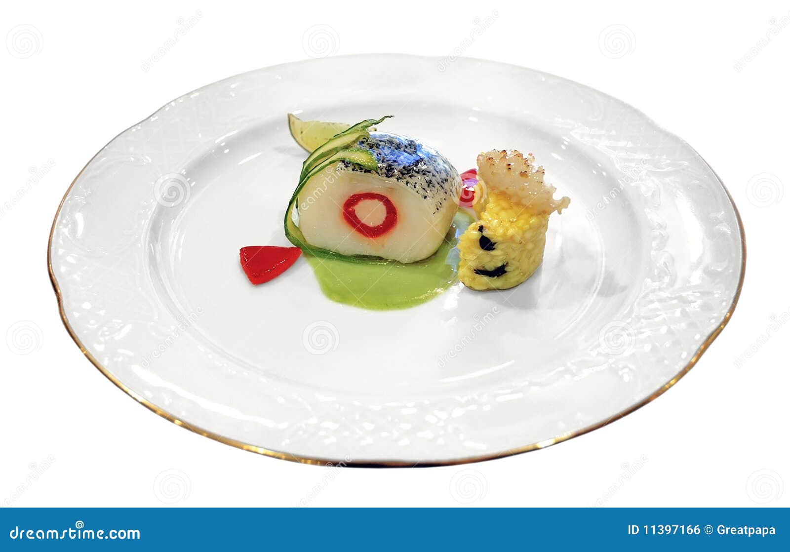 Rolled Fish with Vegetables Stock Photo - Image of garnish, yellow ...