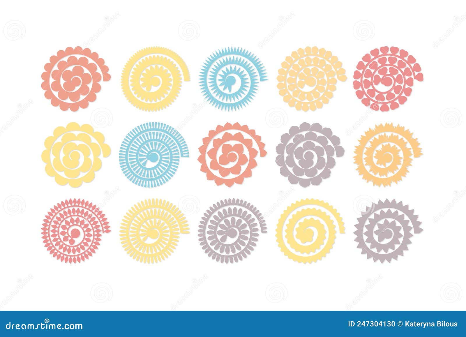 Rolled Flowers Paper Flower 3d Rose Template Wedding Birthday Party ...