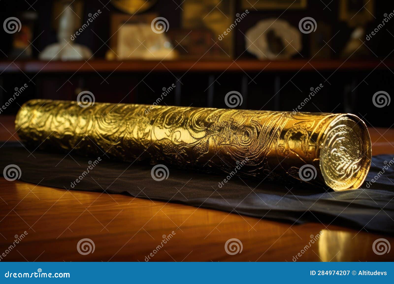 Rolled Gold Foil Ready for Beating Process Stock Illustration ...