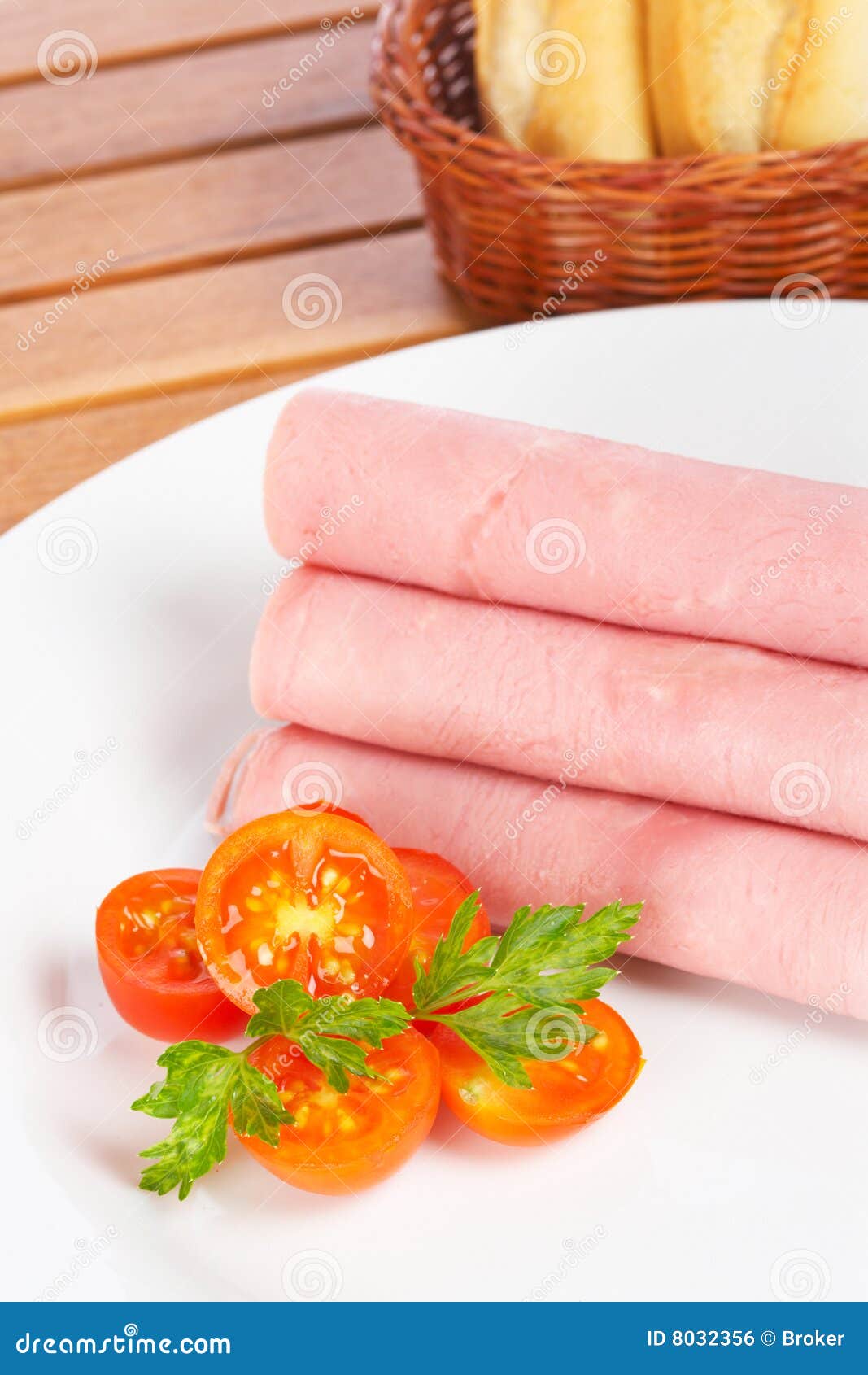 Rolled ham stock photo. Image of nutrition, cooked, food - 8032356