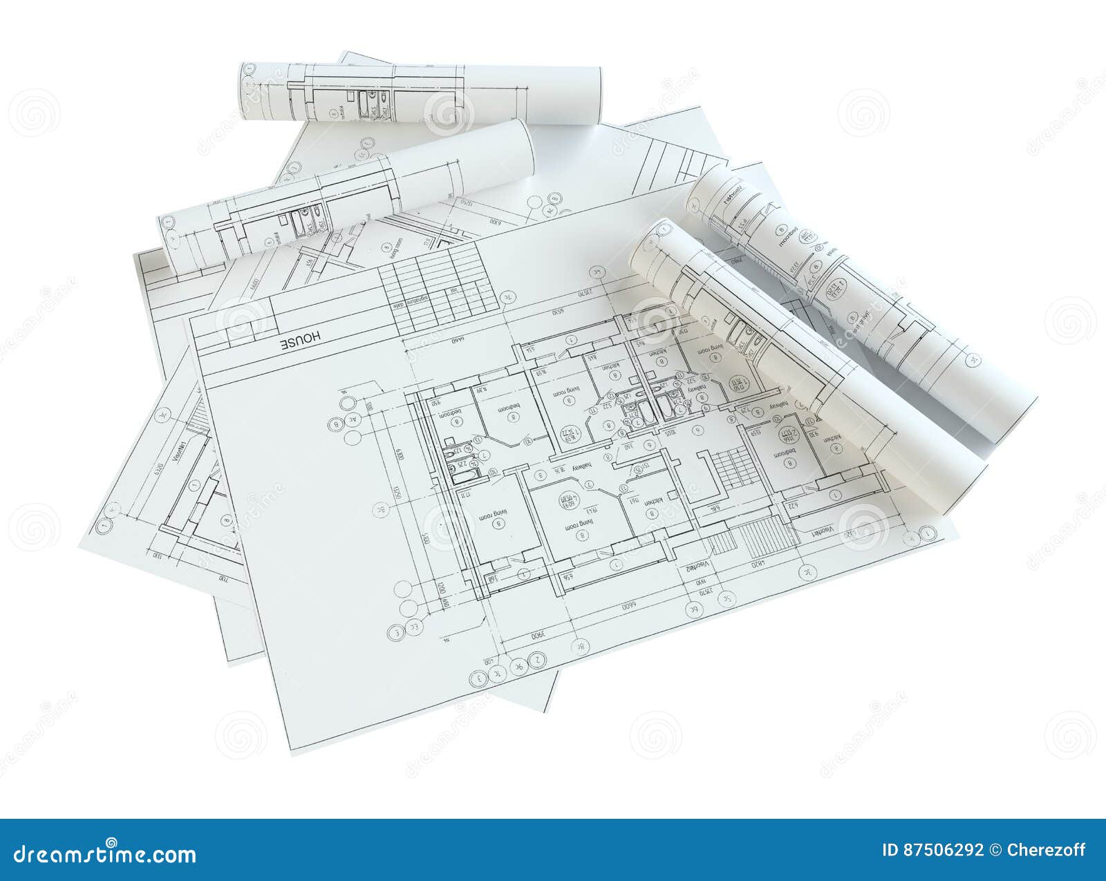 House Blueprints Stock Illustration | CartoonDealer.com #79299049