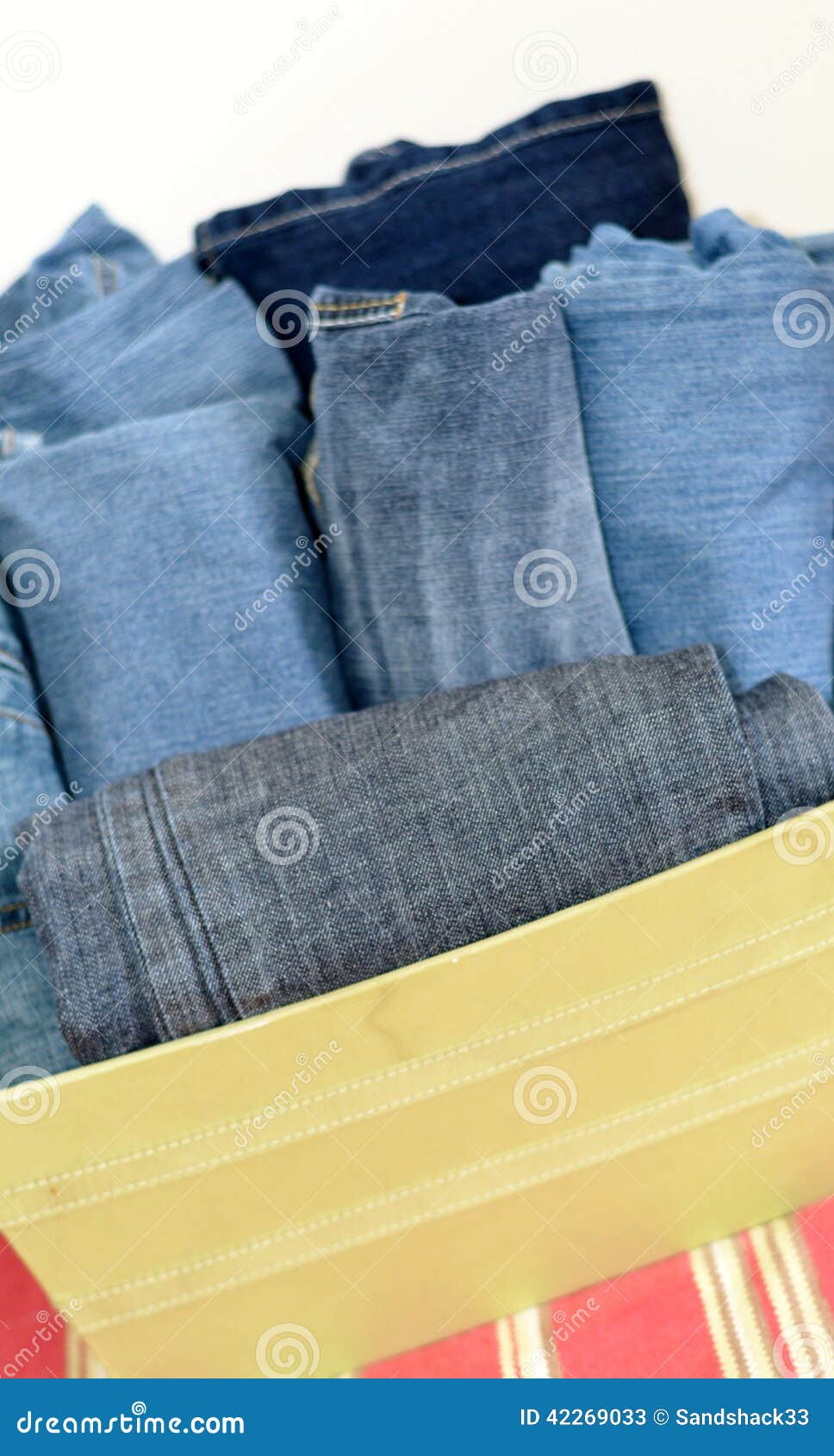 Rolled Jeans in Box stock image. Image of denimn, rolled - 42269033