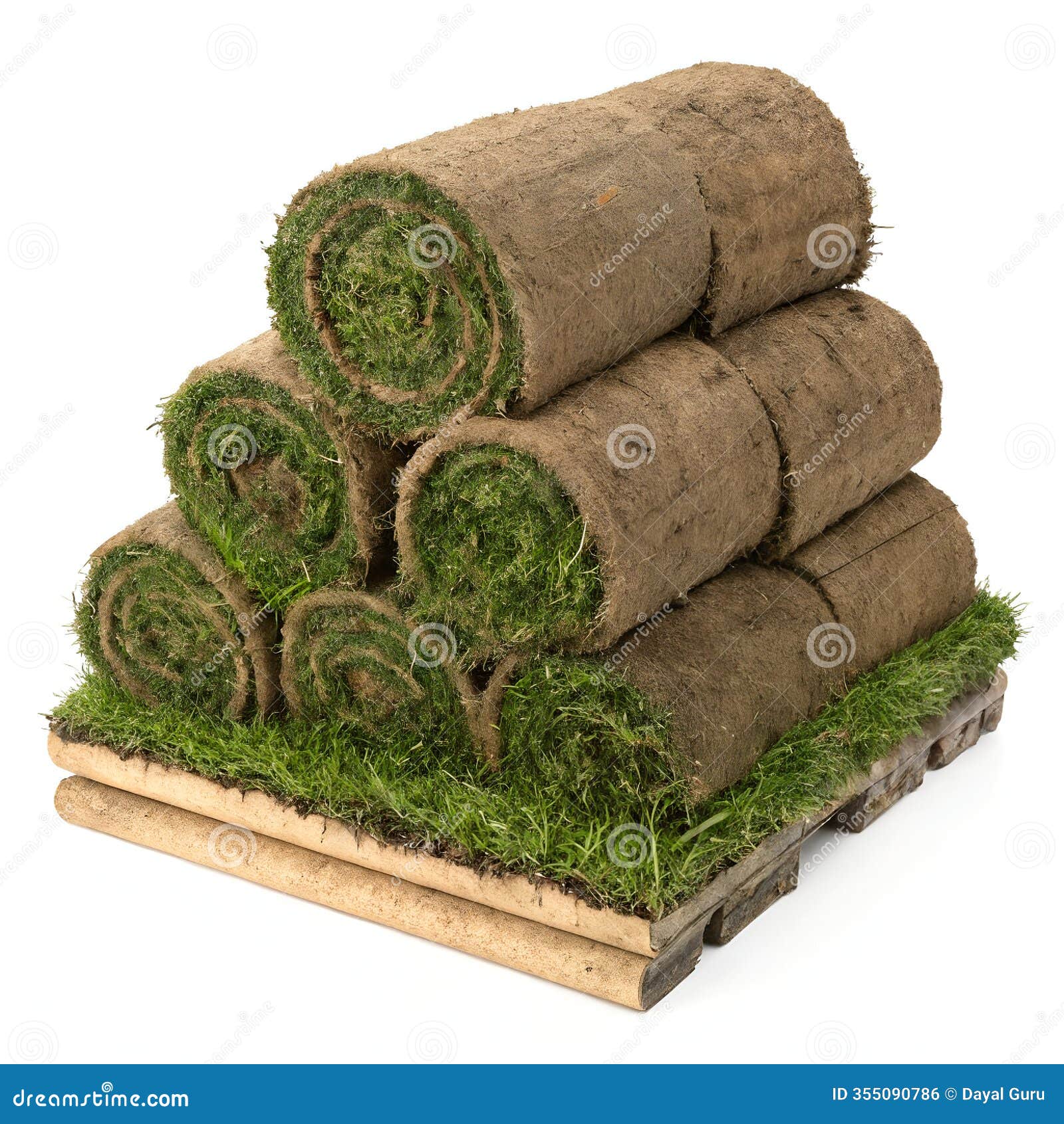 Rolled Lawn Big Stack PNG Isolated on White Background Stock Photo ...