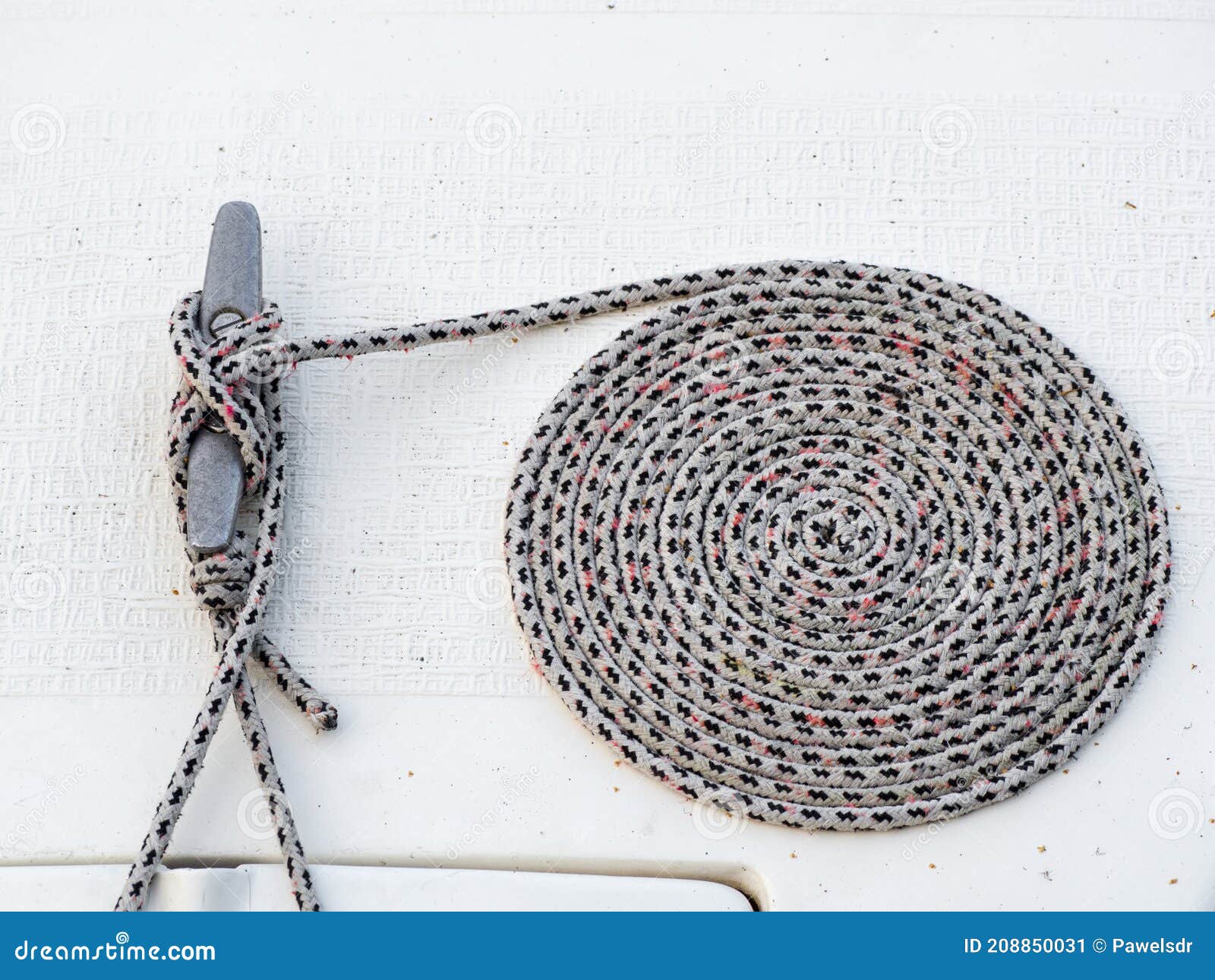 Rolled Line For Maritime Mooring On Gangway Royalty-Free Stock ...