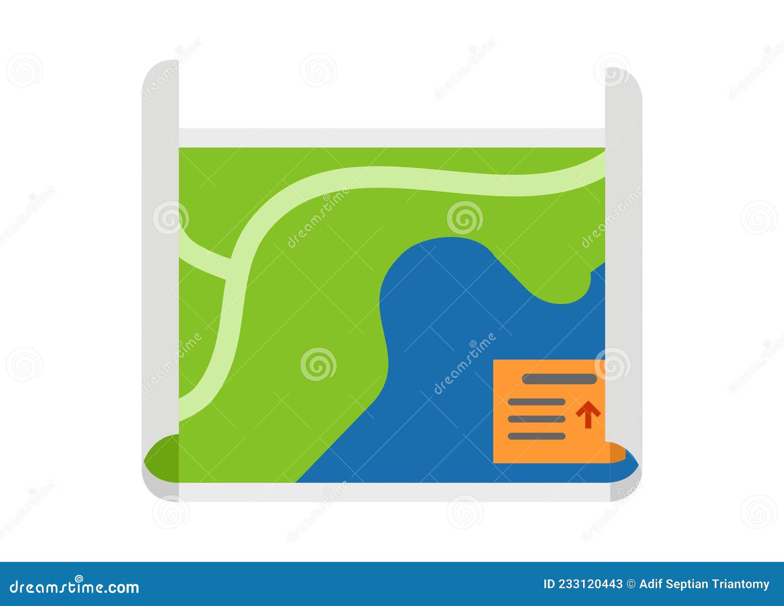 Rolled Map Paper. Simple Flat Illustration Stock Vector - Illustration ...