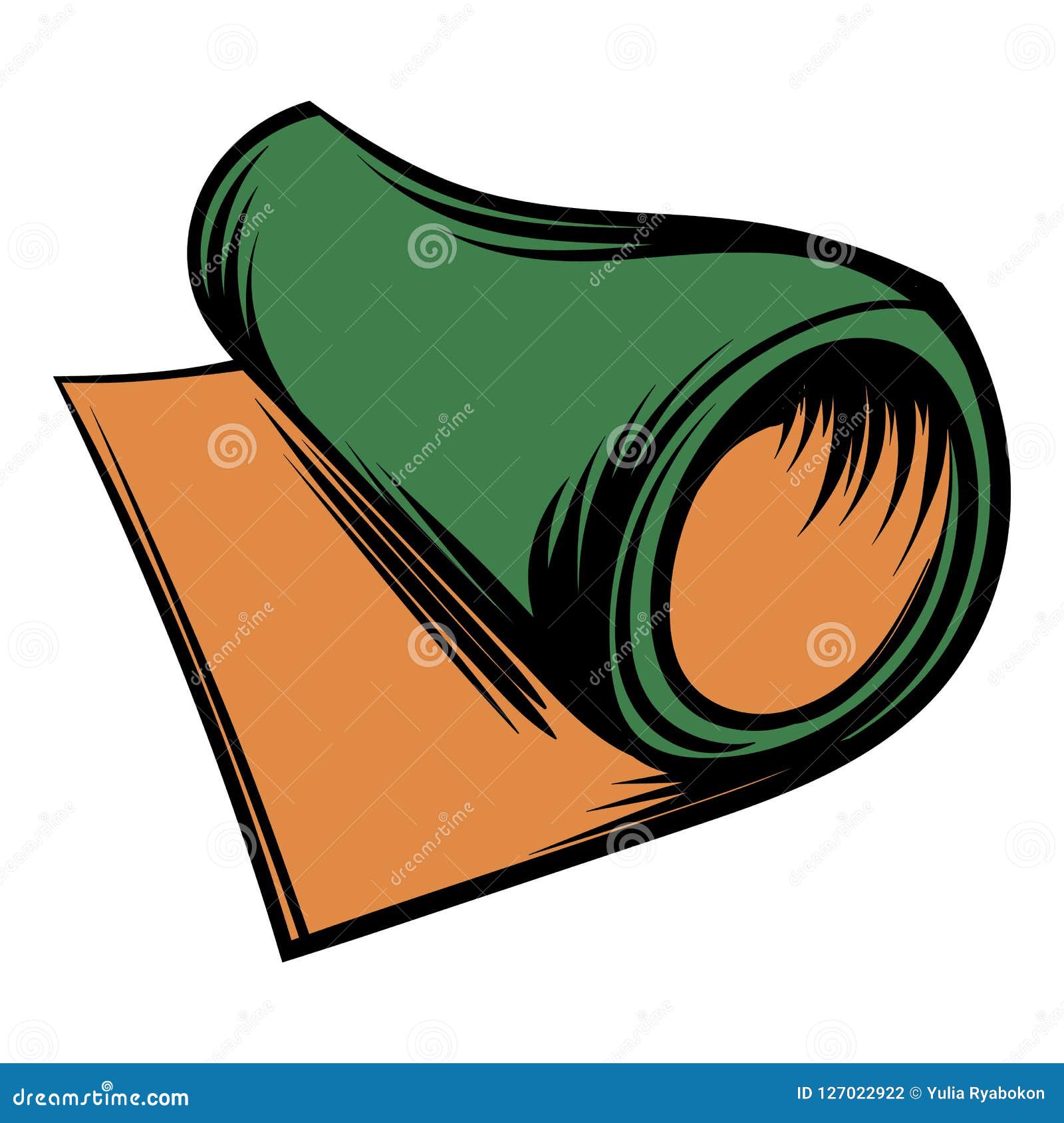 Rolled mat icon cartoon stock illustration. Illustration of lifestyle ...
