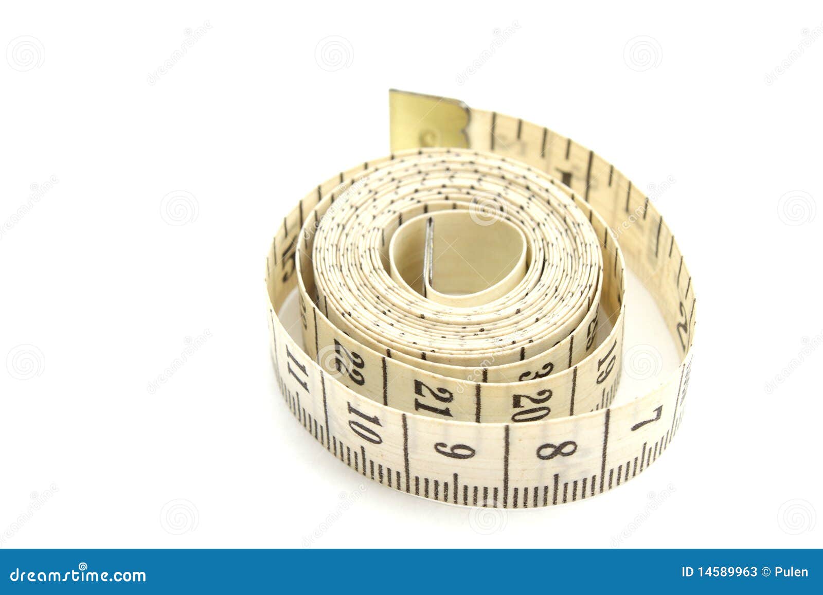Rolled Measuring Tape Isolated on White Stock Image - Image of scale ...