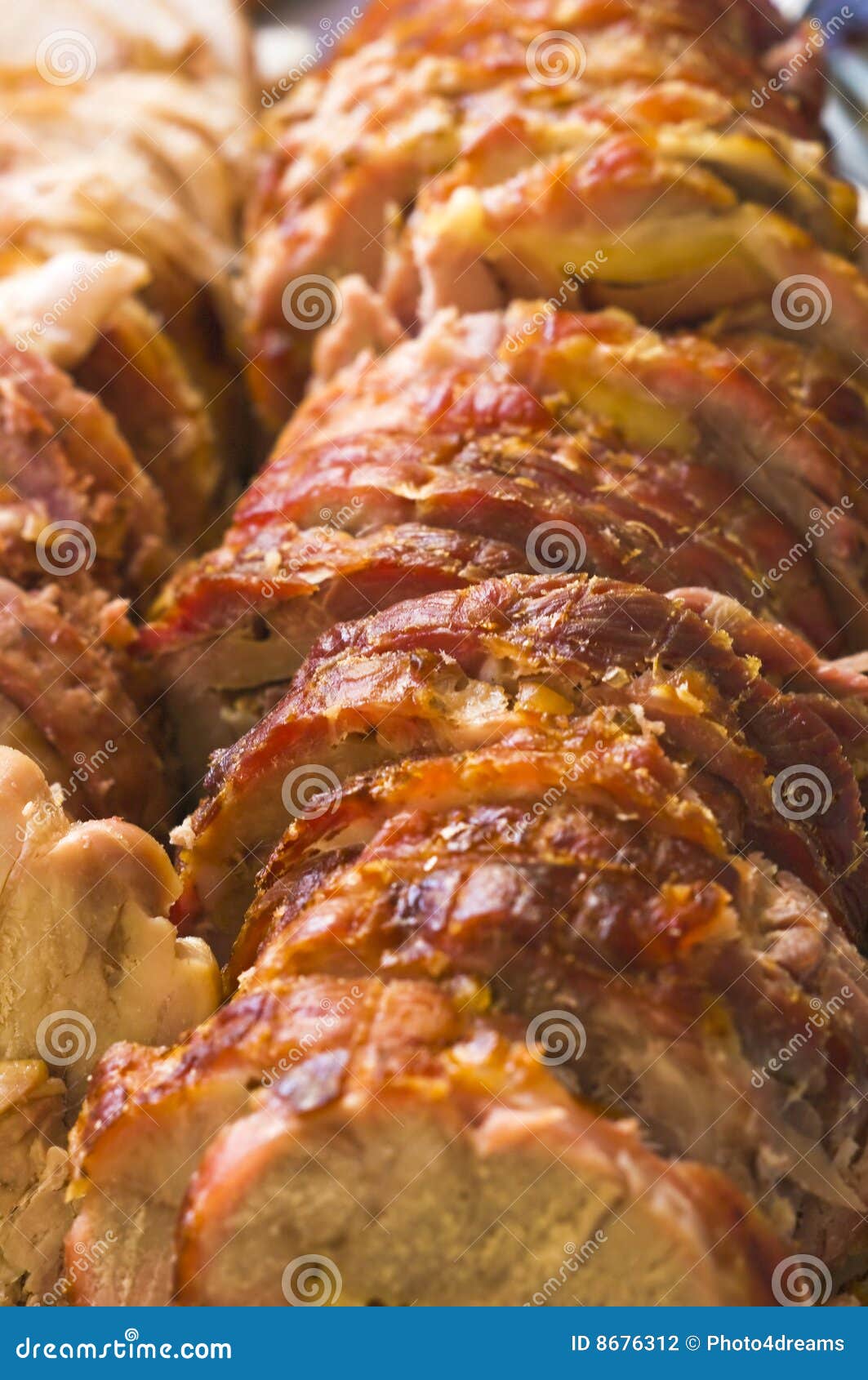 Rolled meat closeup stock photo. Image of roasted, fresh - 8676312