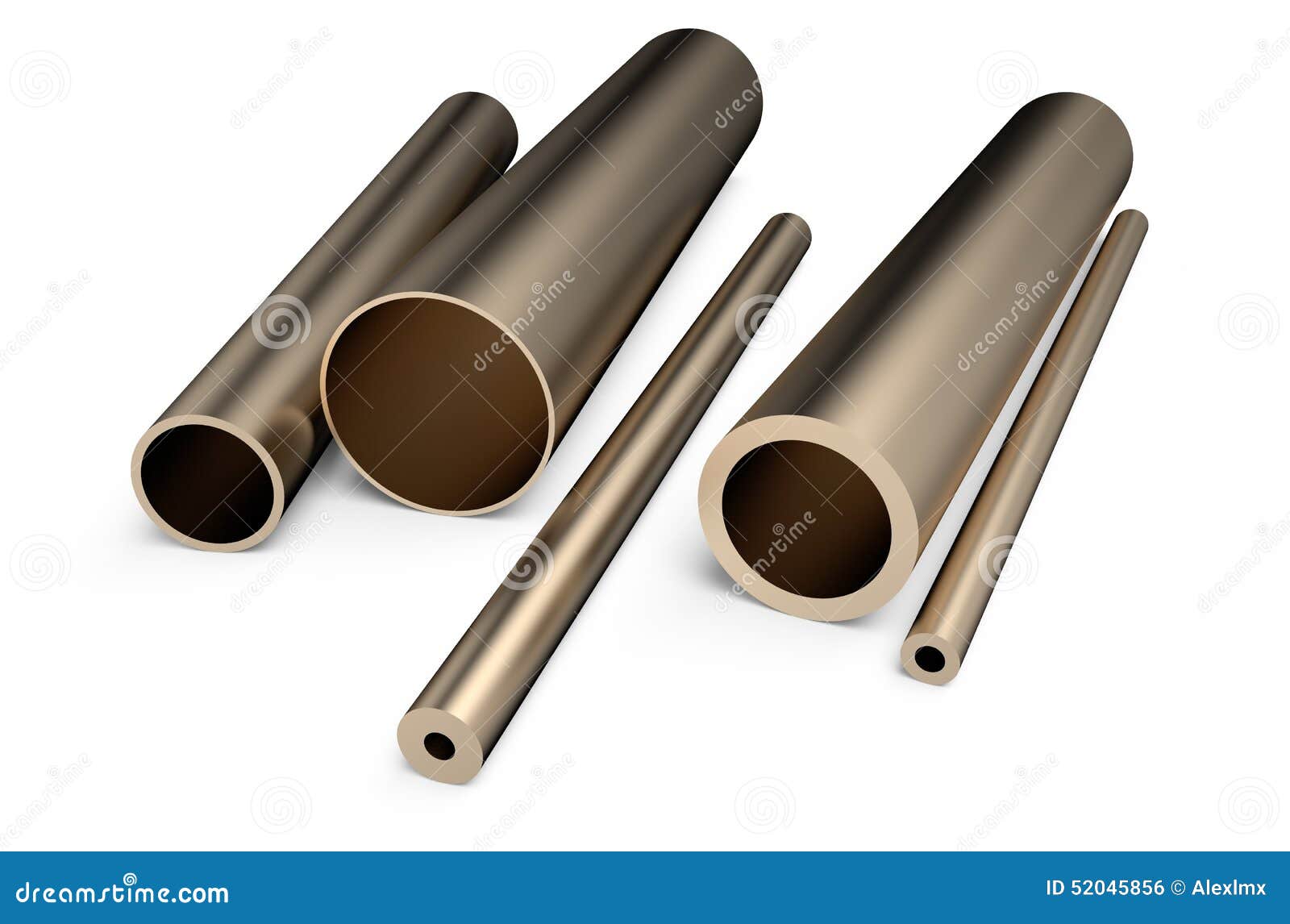Rolled Metal, Assortment of Bronze Pipes Stock Illustration ...