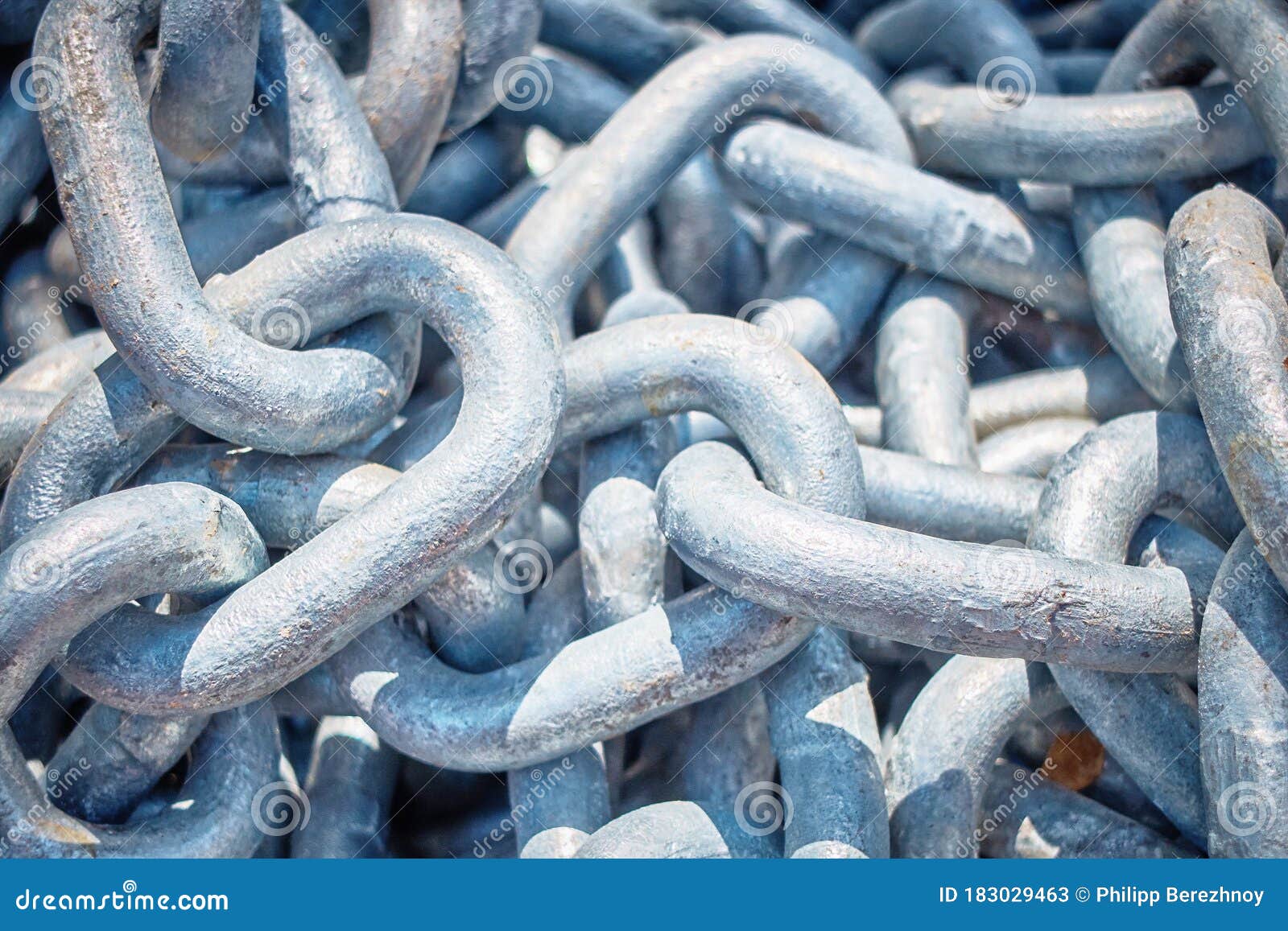 Rolled Metal Chain Background or Pattern Concept Stock Image - Image of ...