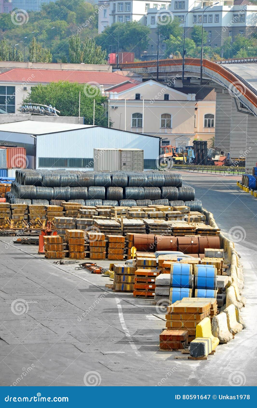 Rolled metal in port stock image. Image of brown, dirty - 80591647