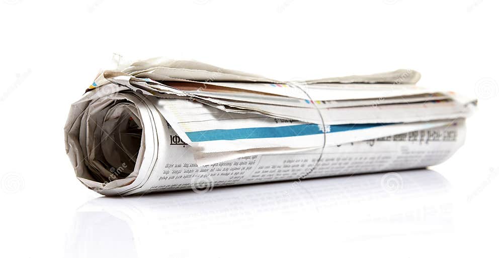 Rolled newspaper stock photo. Image of reading, black - 18564654