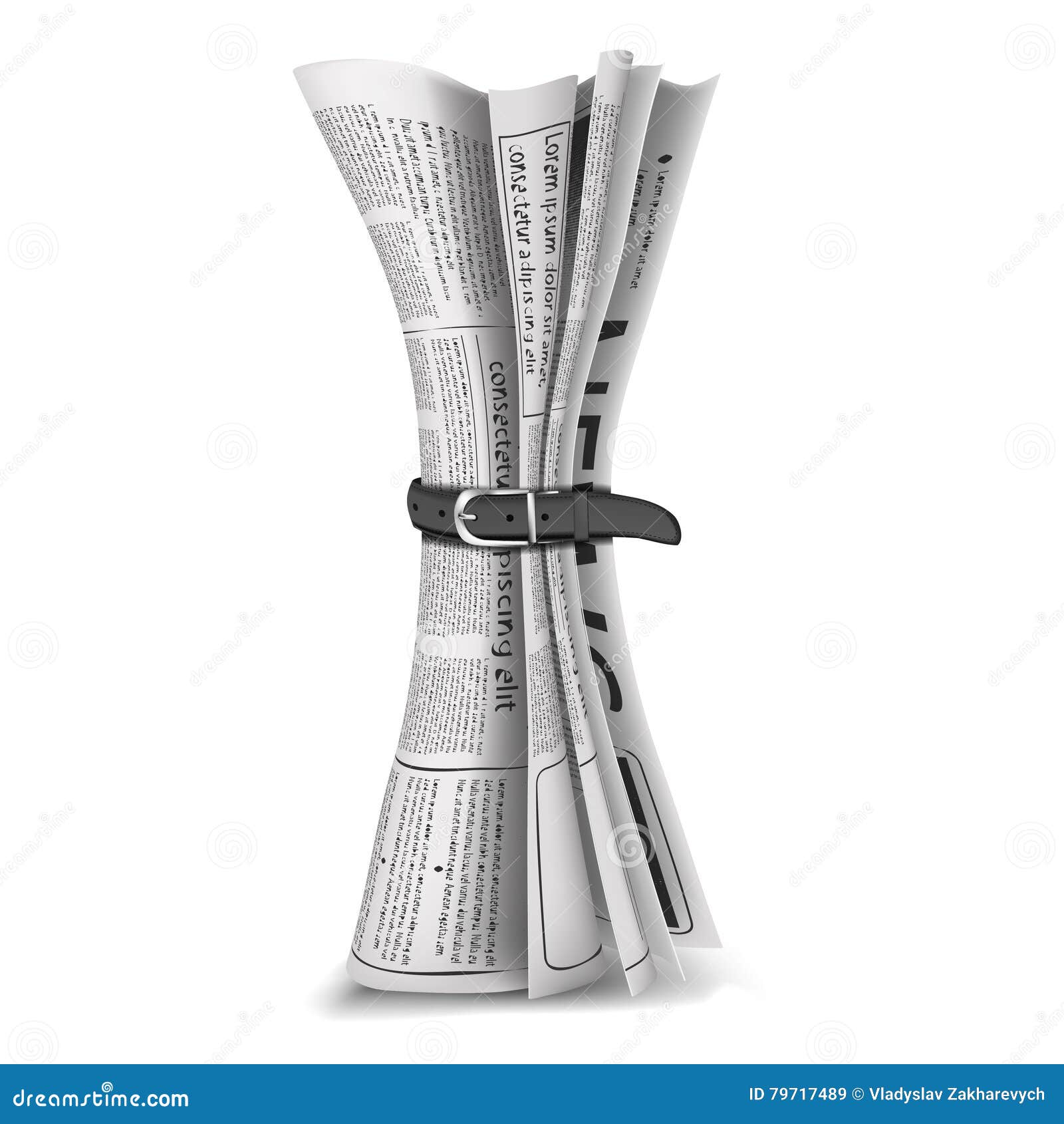 Rolled newspaper stock illustration. Illustration of rolled - 79717489