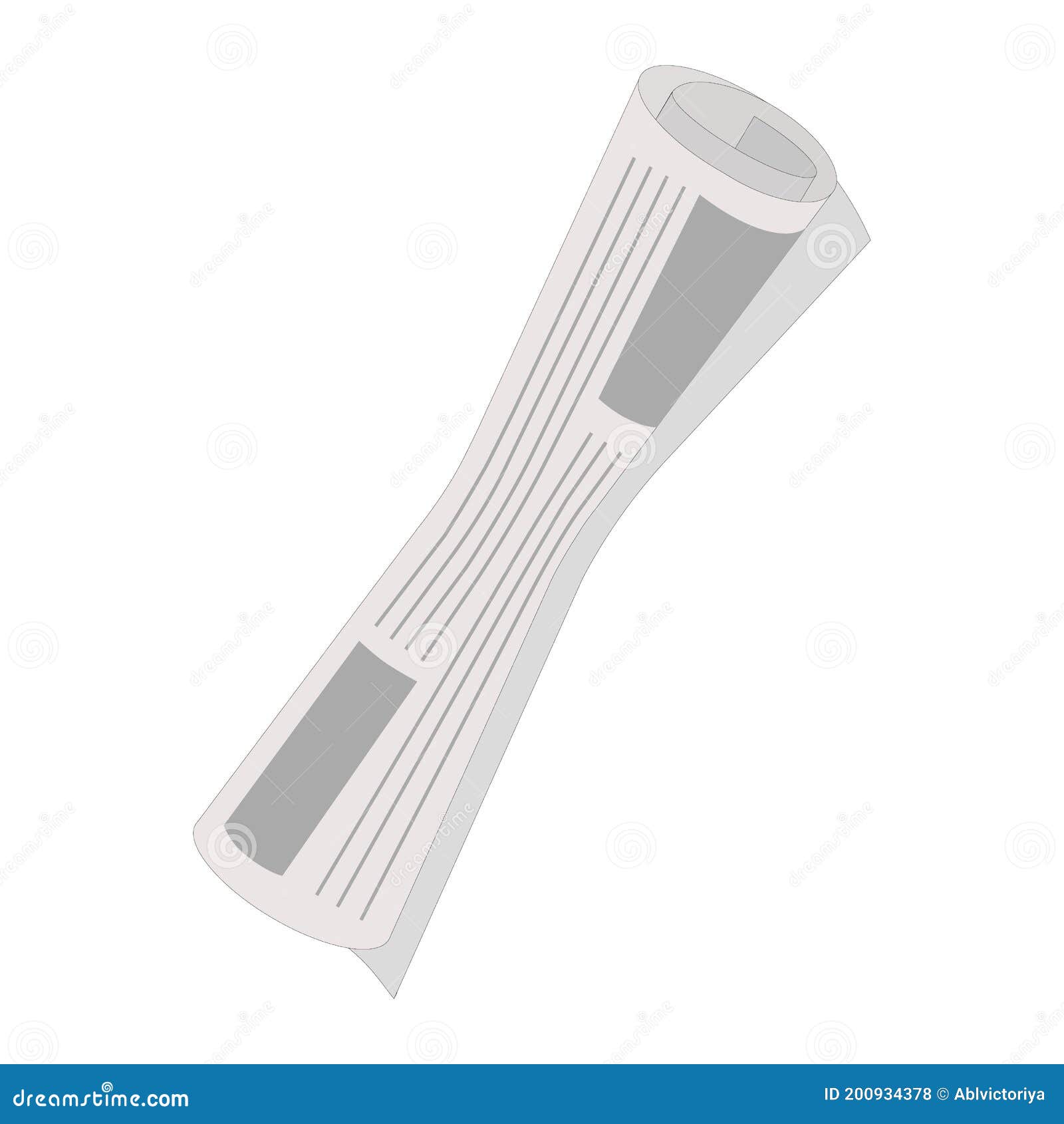 Rolled Newspaper Isolated on White Background. Vector Illustration ...