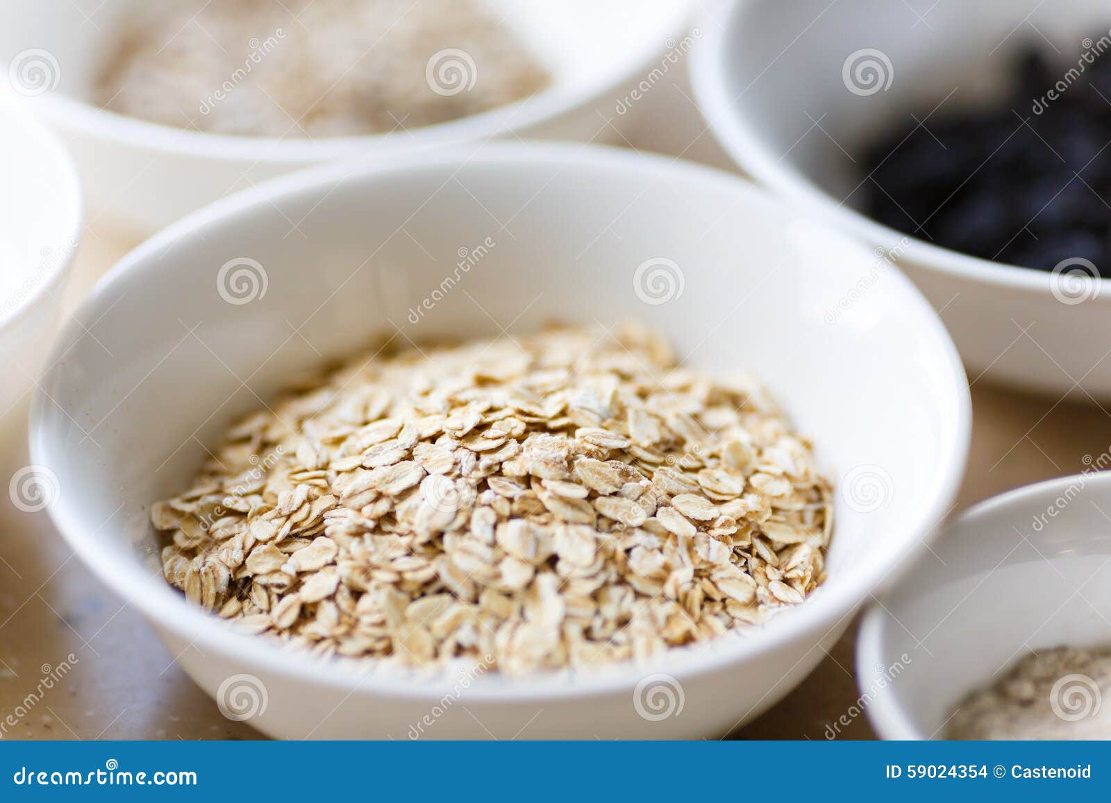 Rolled oats in a plate stock photo. Image of dough, food - 59024354