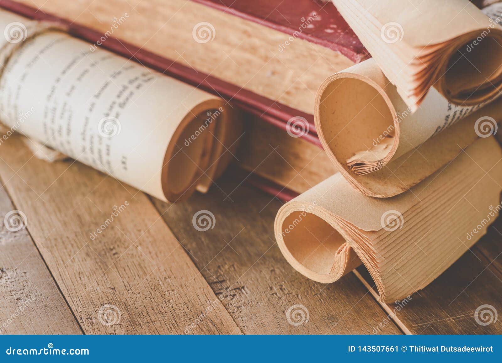 Rolled old book page stock image. Image of paper, blank - 143507661