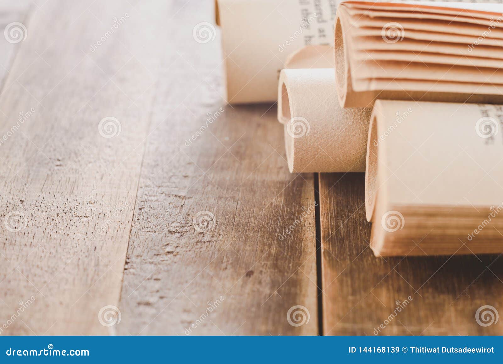 Rolled old book page stock image. Image of library, paper - 144168139