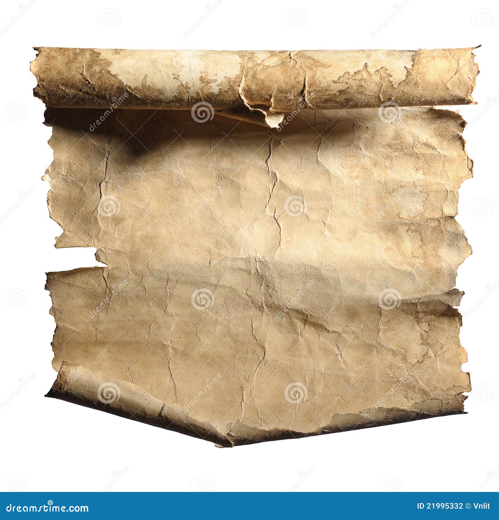 Rolled old paper stock photo. Image of sheet, stained - 21995332
