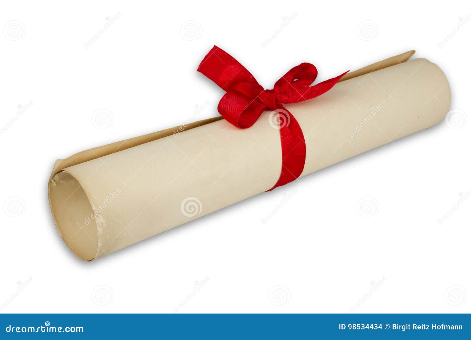 Rolled old Paper stock photo. Image of history, graduation - 98534434