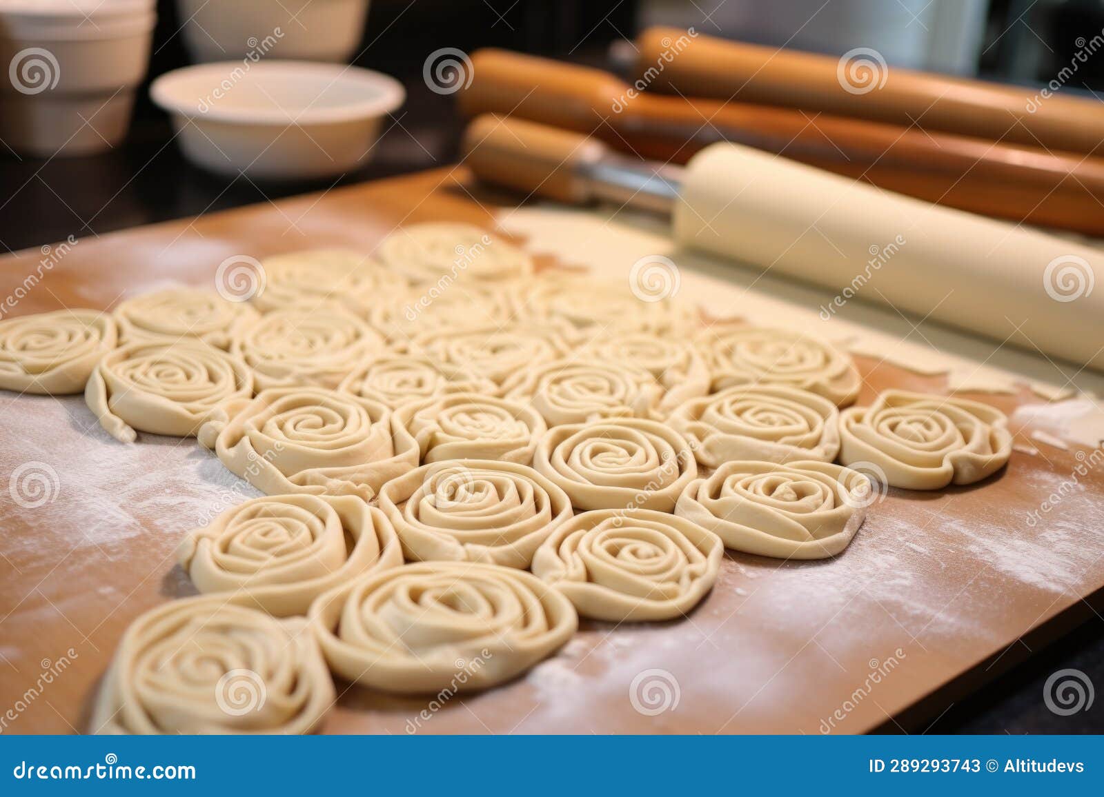 Rolled-out Dough Ready for or Shaping Stock Image - Image of homemade ...