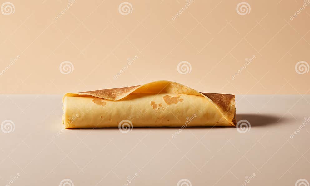 Rolled Pancake on Beige Surface Stock Illustration - Illustration of ...