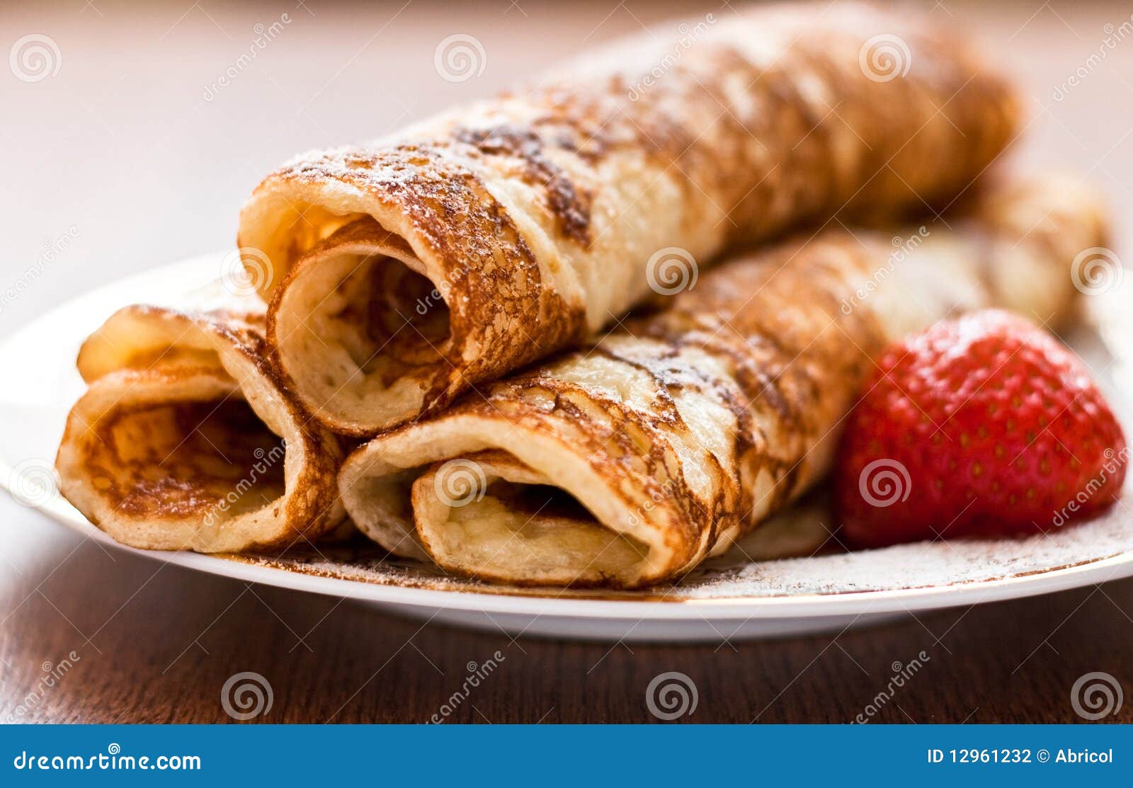Rolled pancakes stock photo. Image of breakfast, golden - 12961232