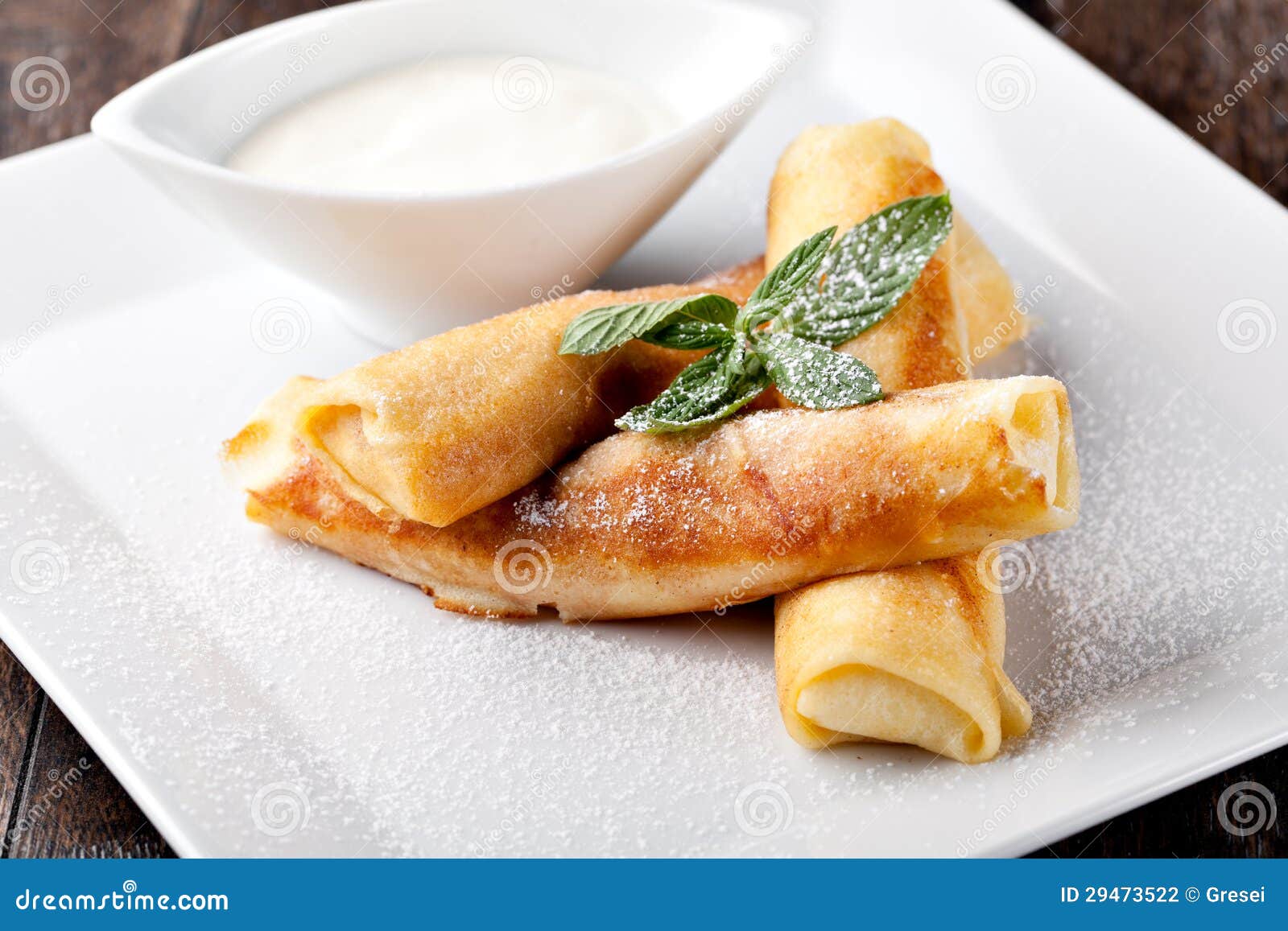 Rolled pancakes stock photo. Image of closeup, color - 29473522