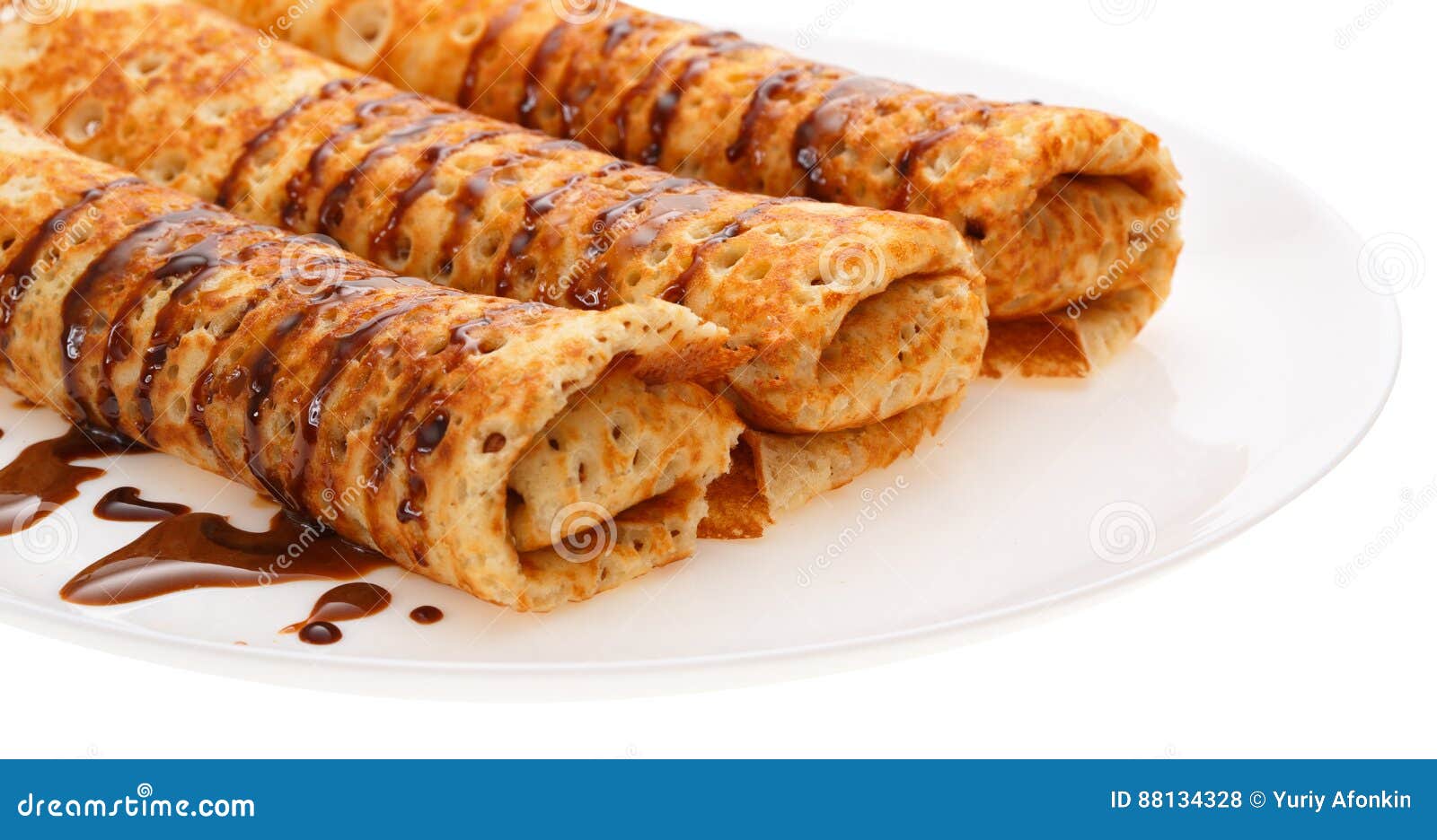 Rolled Pancakes on a Plate. Stock Photo - Image of yeast, blinis: 88134328