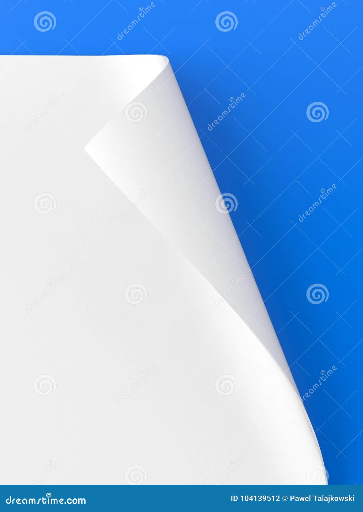 Rolled Paper on Blue Background Stock Illustration - Illustration of ...
