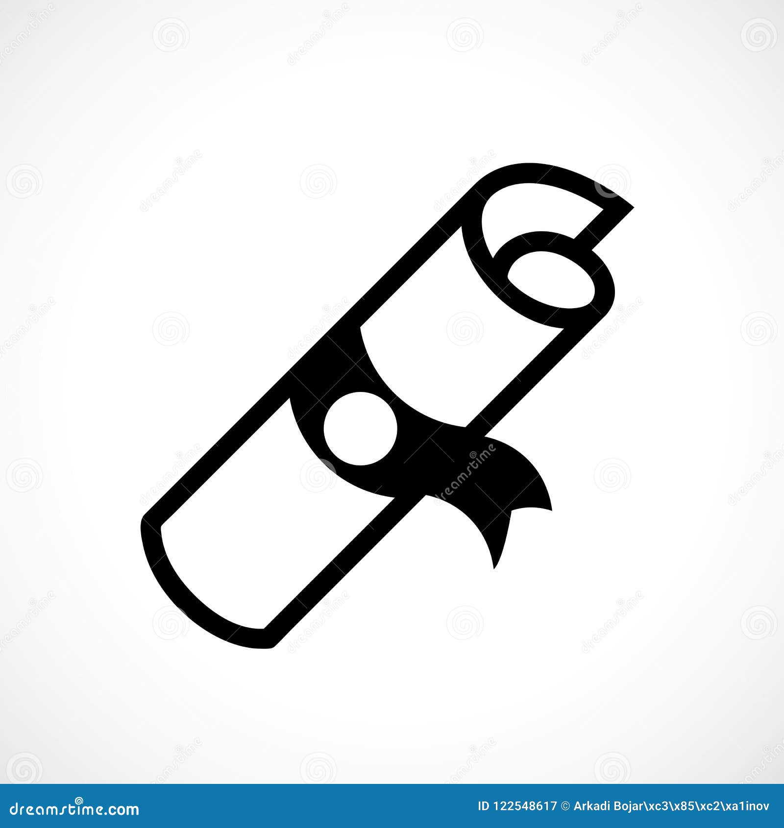 Rolled Paper Certificate Vector Icon Stock Vector - Illustration of ...