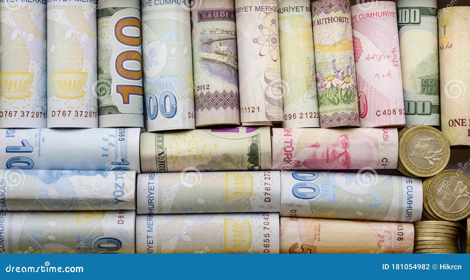 Rolled Paper Coins, Paper Money Stock Photo - Image of coin, rolled ...