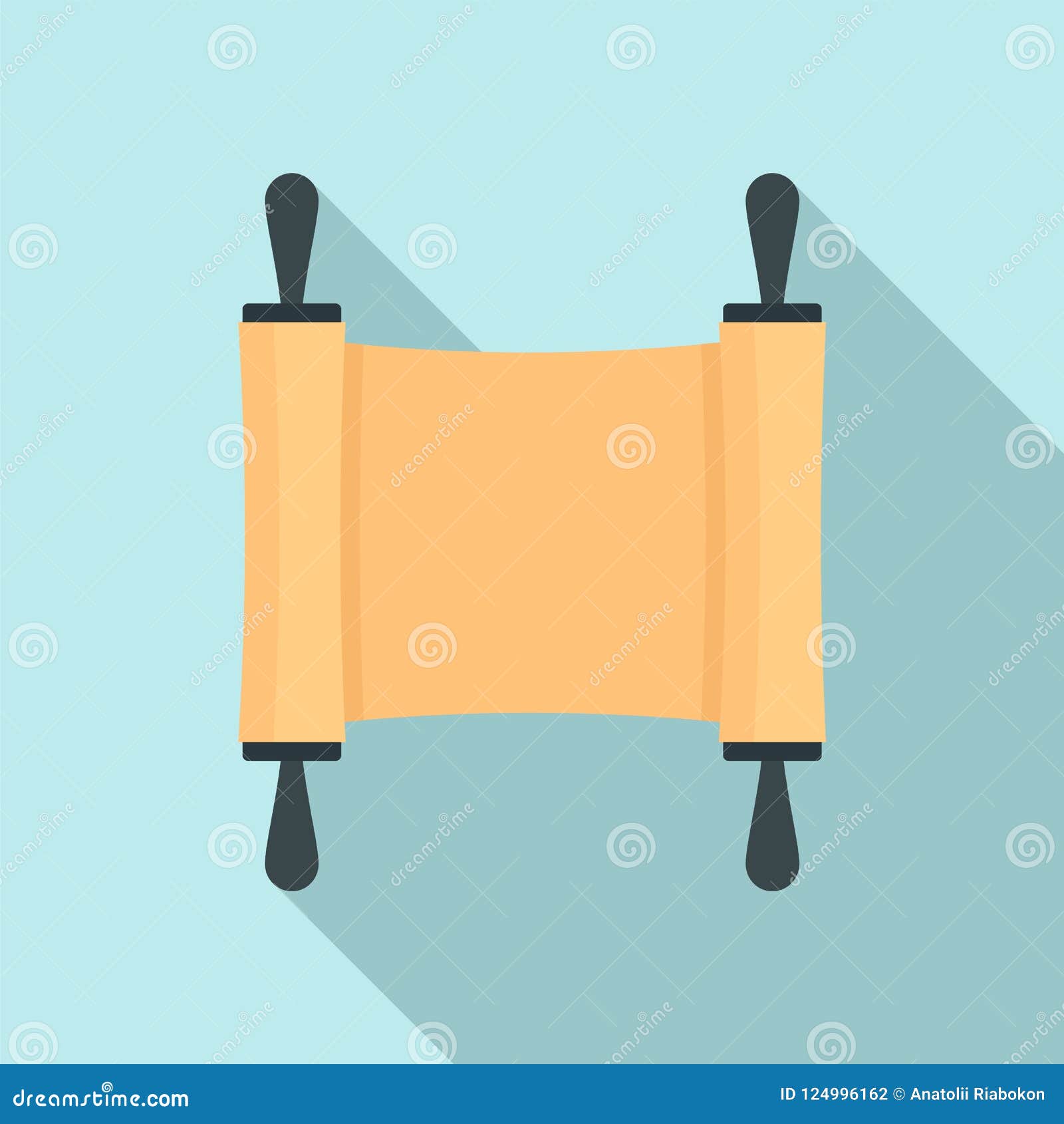 Rolled Papyrus from Ancient Icon, Flat Style Stock Illustration ...