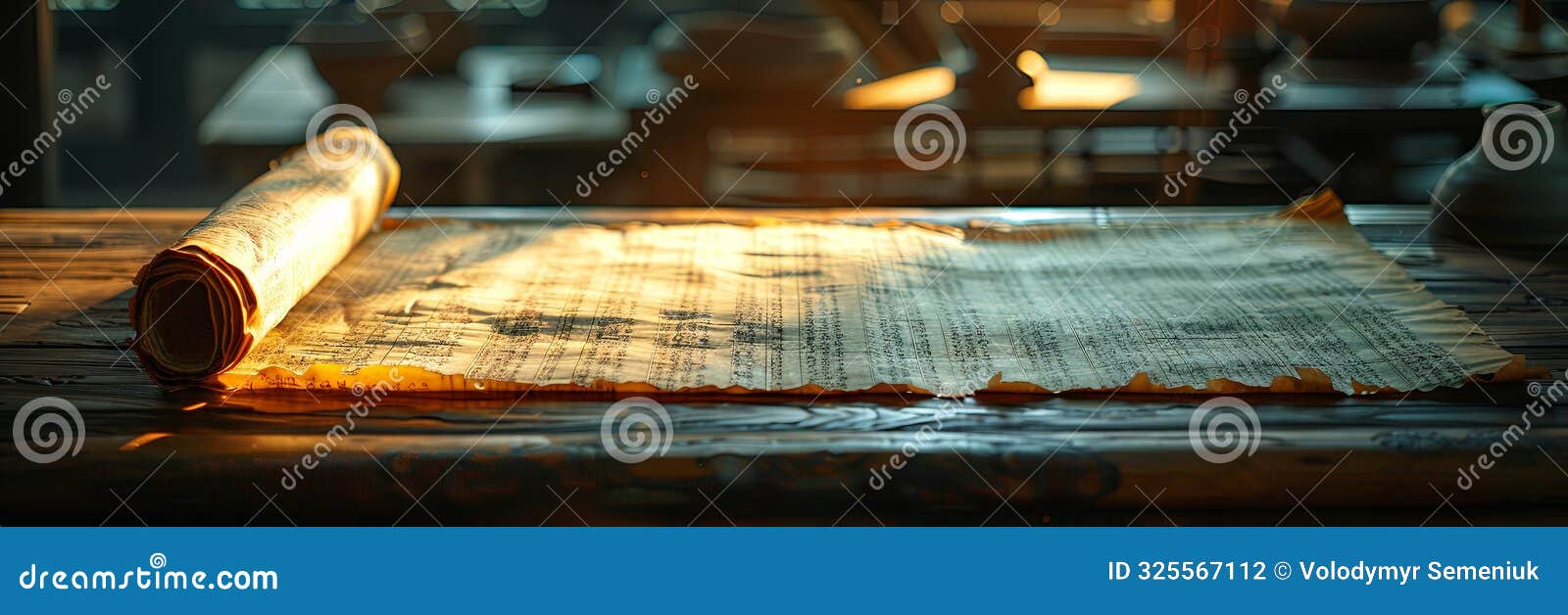 Rolled Old Papyrus File Mockup. Realistic Illustration Of Rolled Old ...