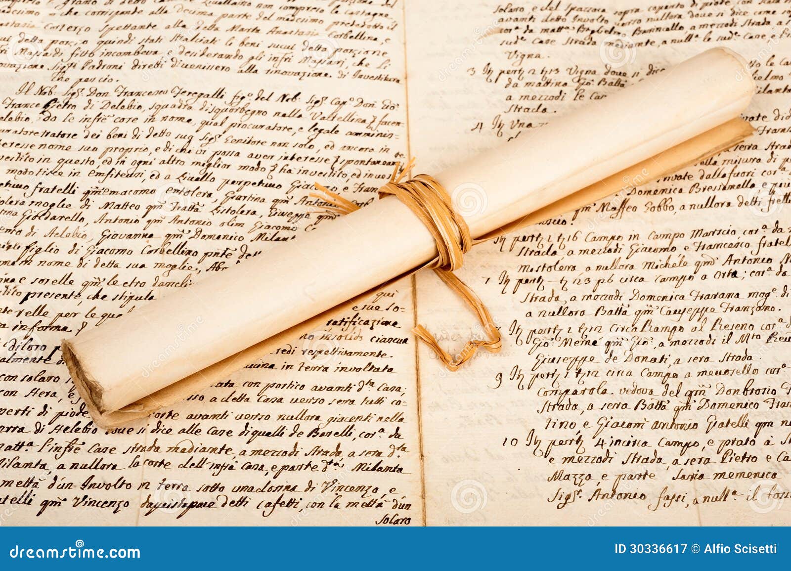 Rolled parchment stock image. Image of hand, backgrounds - 30336617