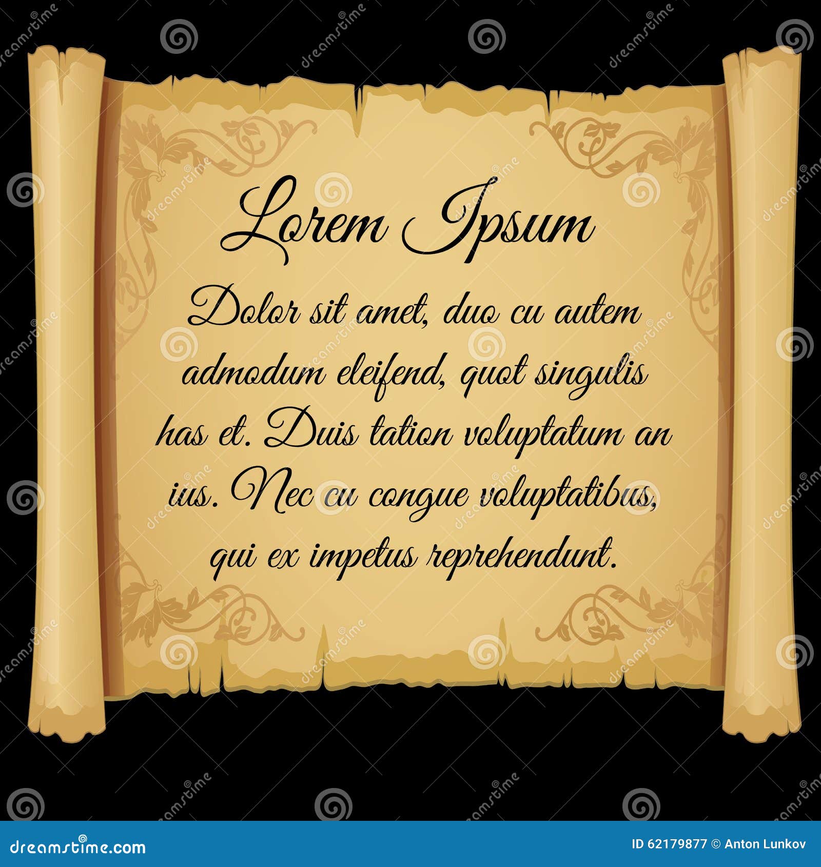 Rolled Parchment Poster with Sample Text Stock Vector - Illustration of ...