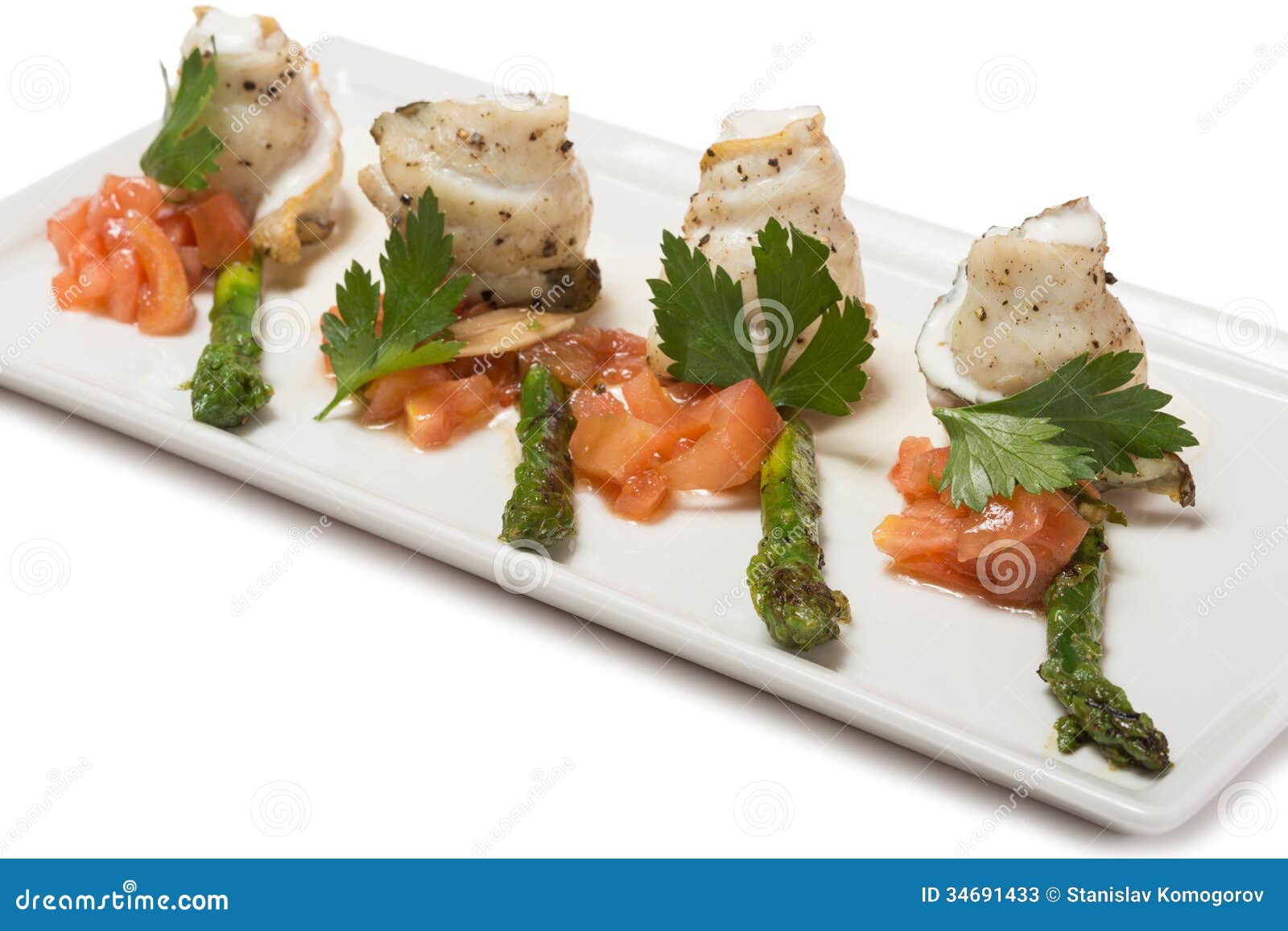 Rolled Plaice Fillet with Asparagus Stock Image - Image of cooked ...