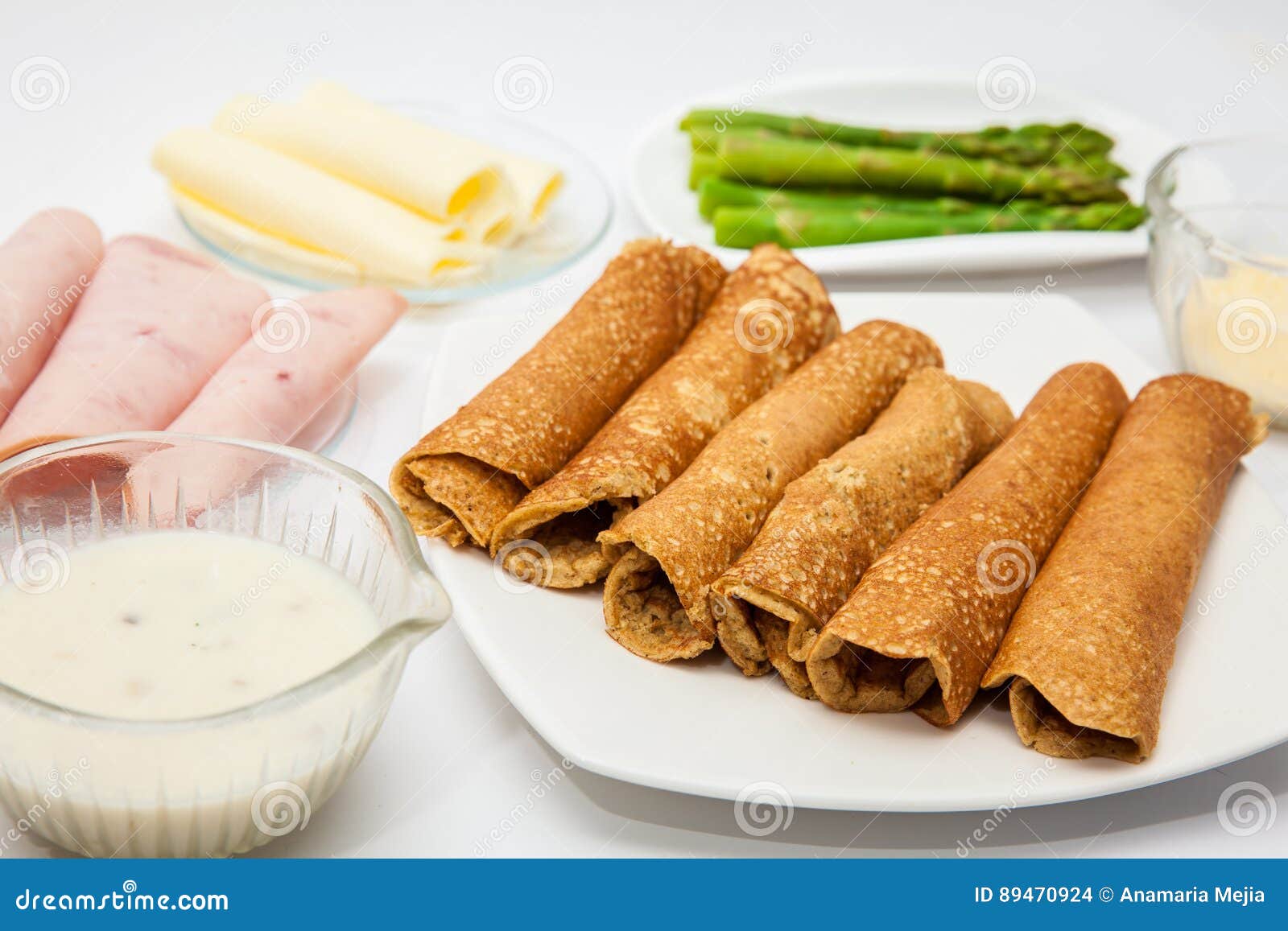 Rolled Quinoa Crepes and Filling Ingredients Stock Photo - Image of ...