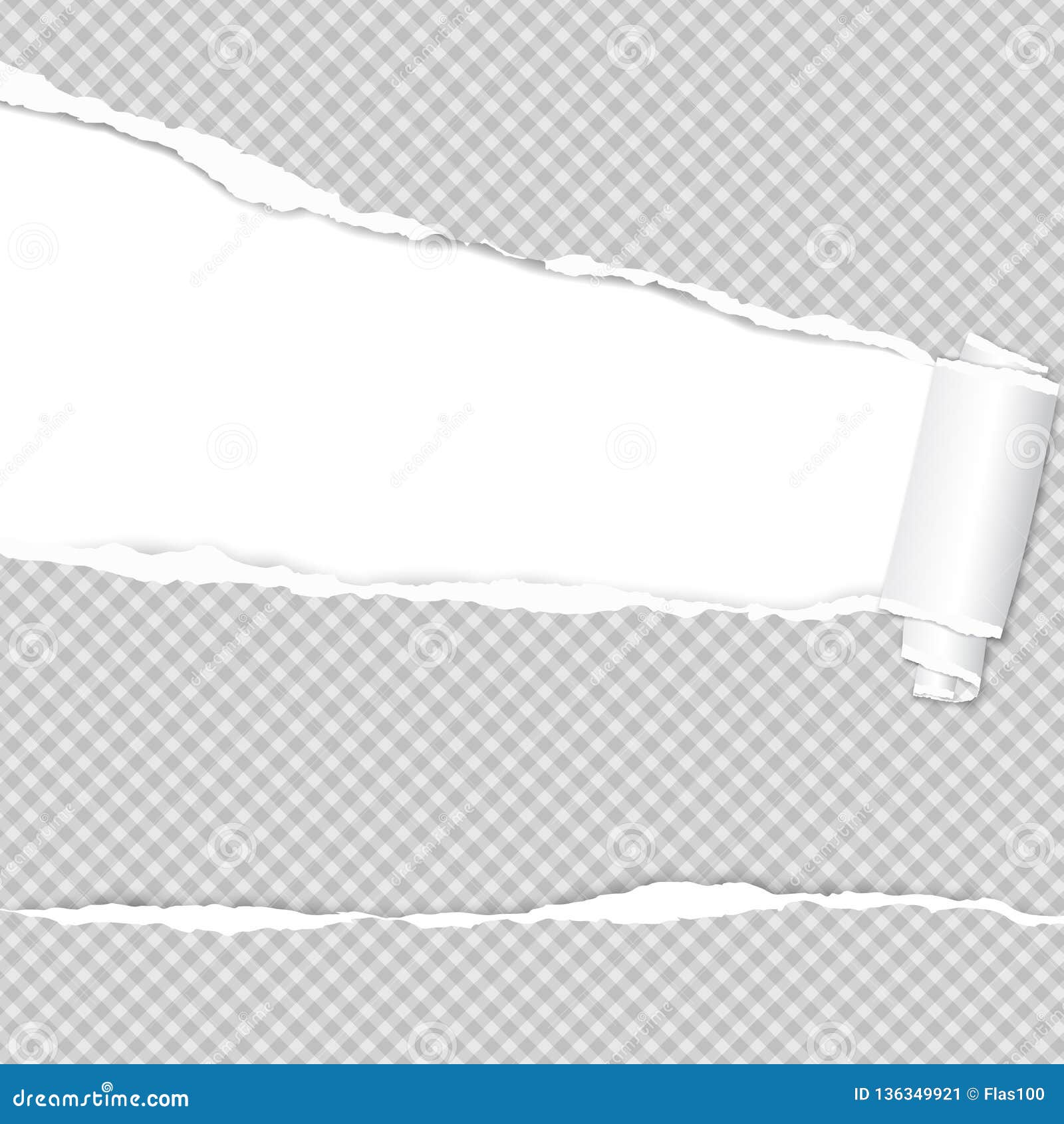 Rolled And Ripped Brown Notebook Sheet, Torn Paper On Top And Bottom ...