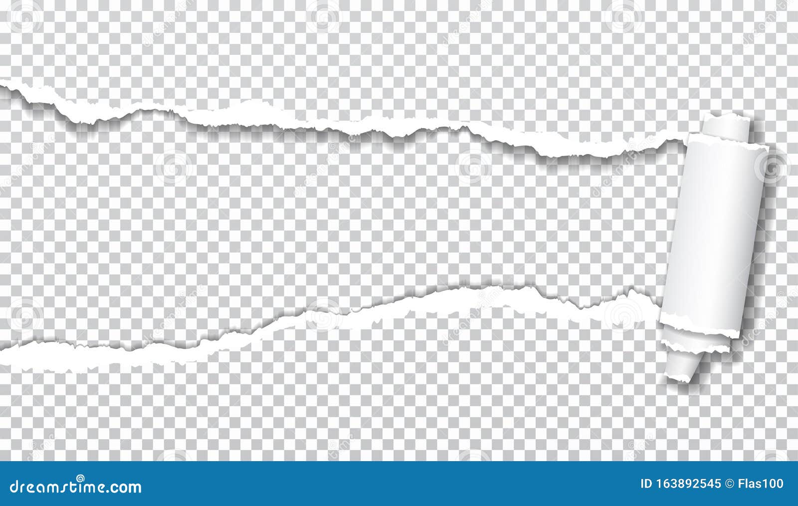 Rolled And Ripped Brown Notebook Sheet, Torn Paper On Top And Bottom ...