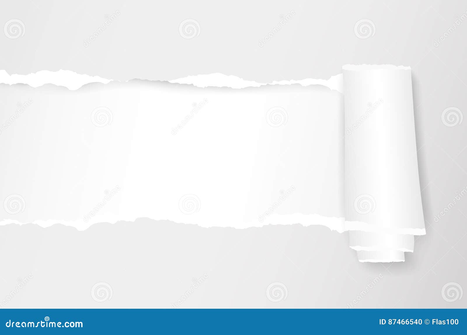Rolled and Ripped White Notebook Paper Sheet. Vector Illustration Stock ...