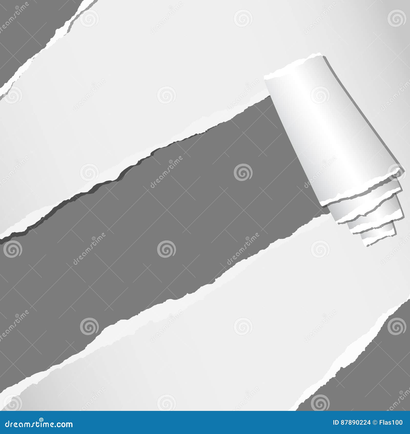 Rolled and Ripped White Notebook Sheet, Torn Paper in Corners Stock ...