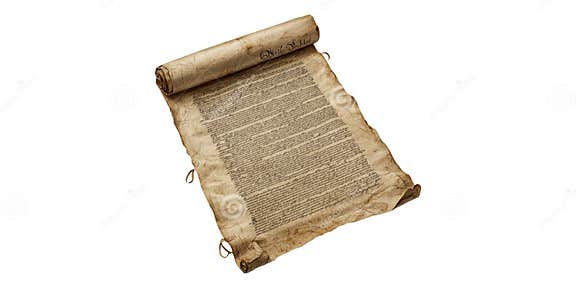 Rolled Scroll of Aged Paper Isolated on Transparent Background Stock ...