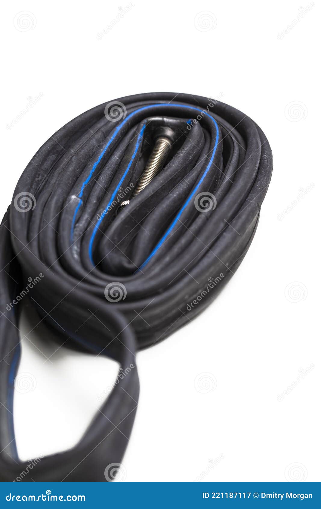 Rolled Set of New Inner Tube for Road Bicycle Against White Stock Image ...